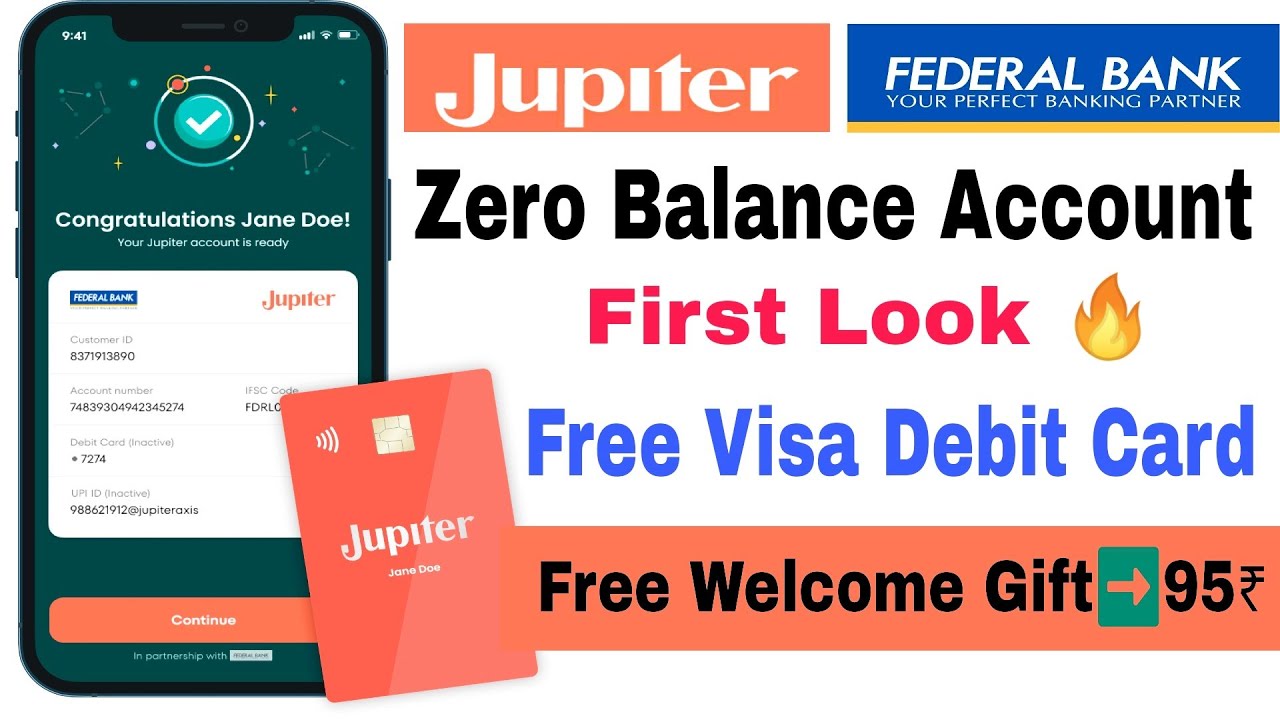 Jupiter Bank Zero Balance Account || Free Physical Visa Debit card ...