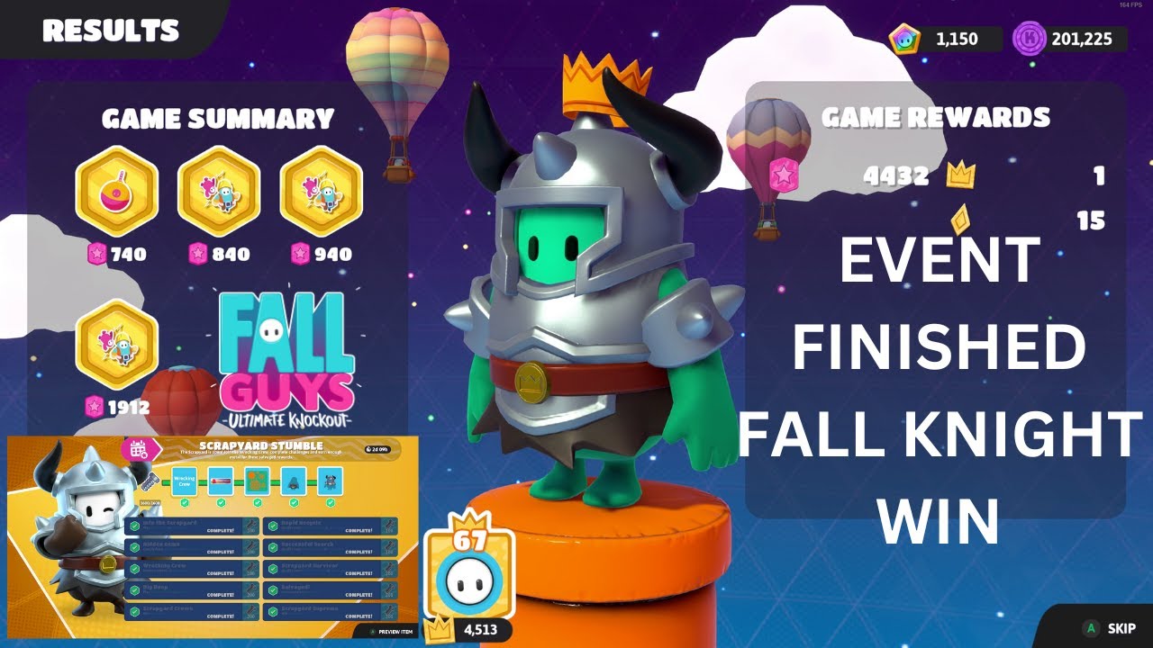 Scrapyard Stumble 100% Plus Fallen Knight Win on Fall Guys - YouTube