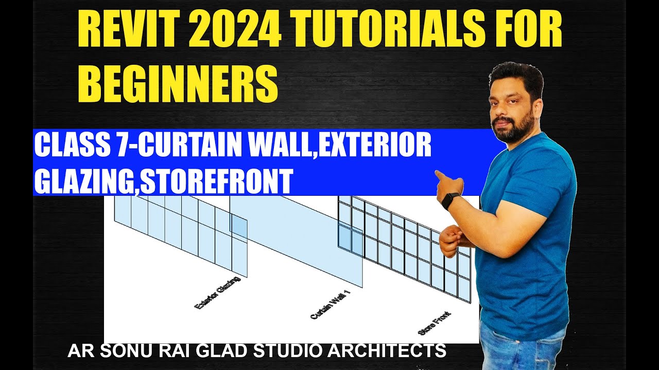 Revit Architecture 2024 tutorials for beginners I Curtain wall ...