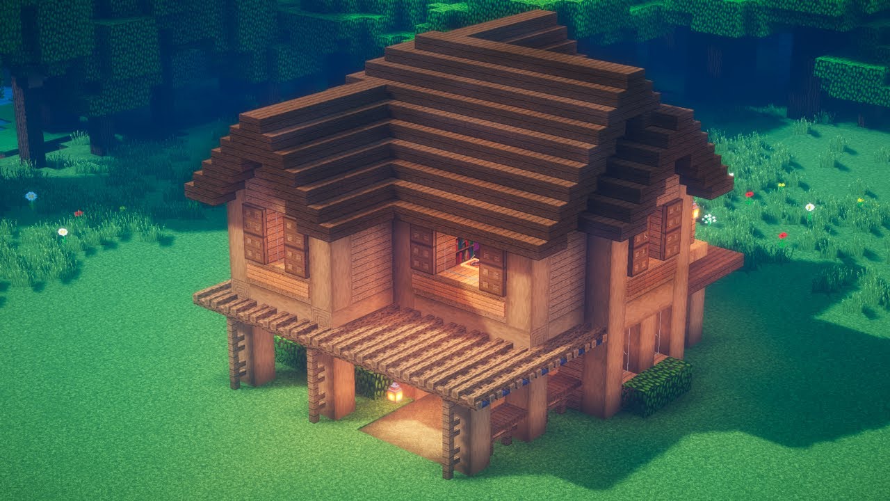Minecraft - How to build a Wooden Starter House #27 - YouTube