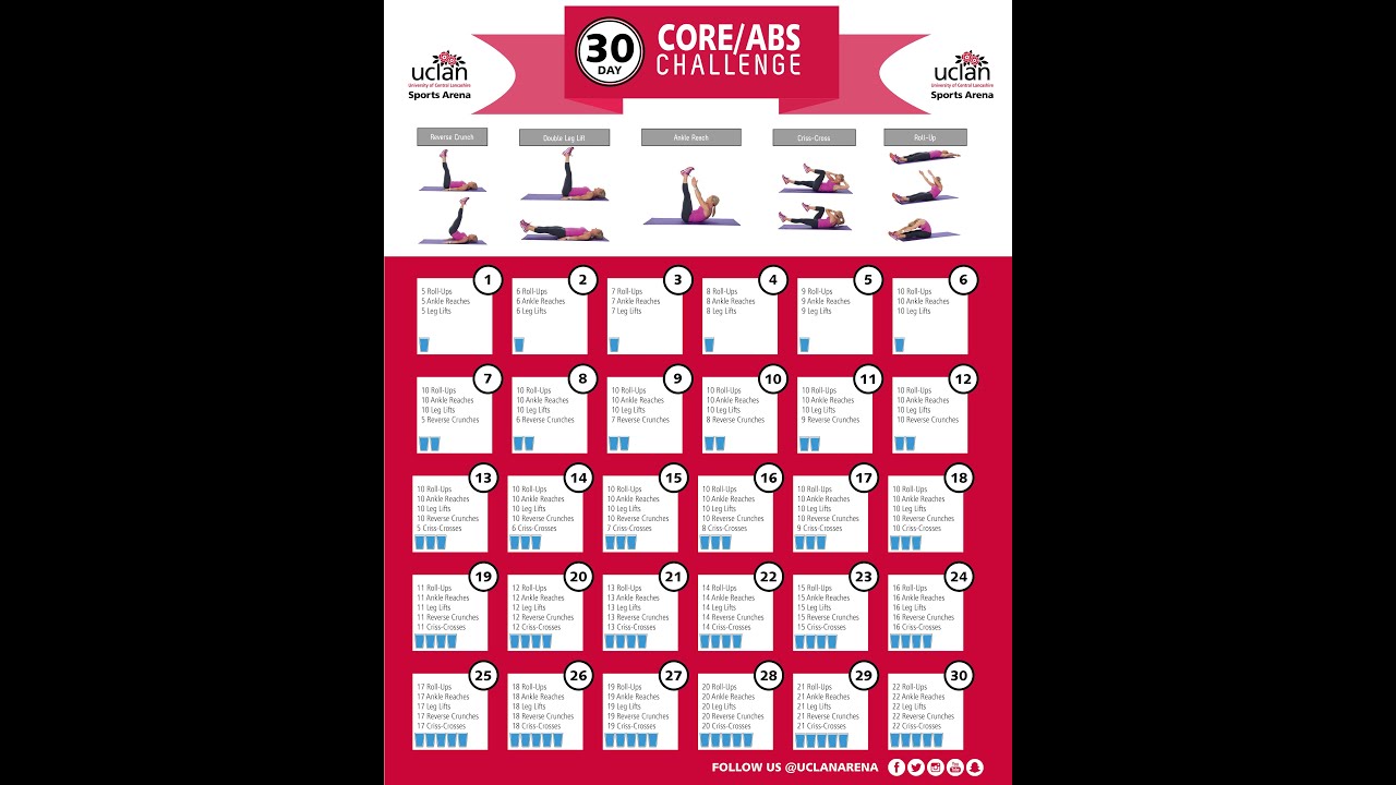 30 Day Core & Ab Challenge #1 - YouTube