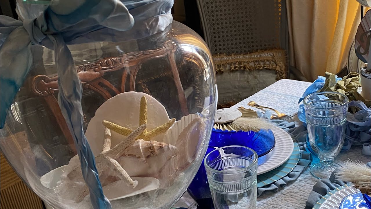 August Tablescape: Beach Inspiration at the Table - YouTube
