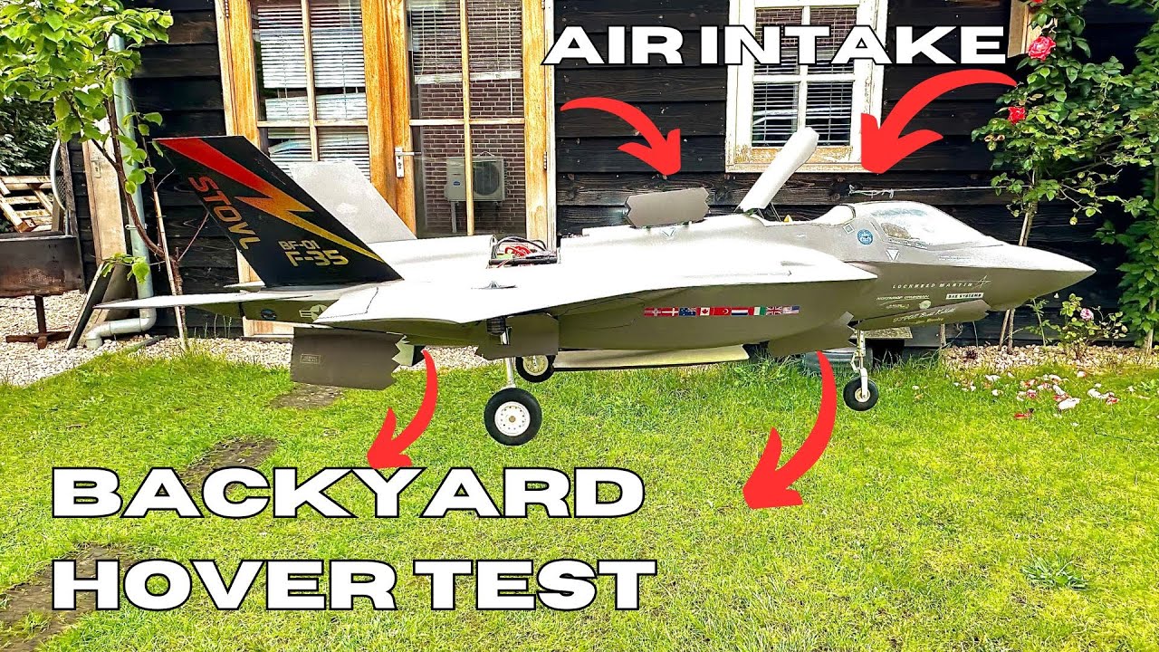 F-35B Backyard Hover Testing Rc Jet STOVL Model 2x90mm JP Hobby EDF ...