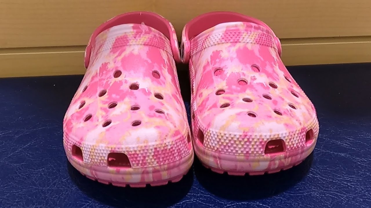 CROCS CLASSIC BLEACH DYE TIE DYE CLOG CLOSER LOOK CROCS SLIDES SANDALS ...