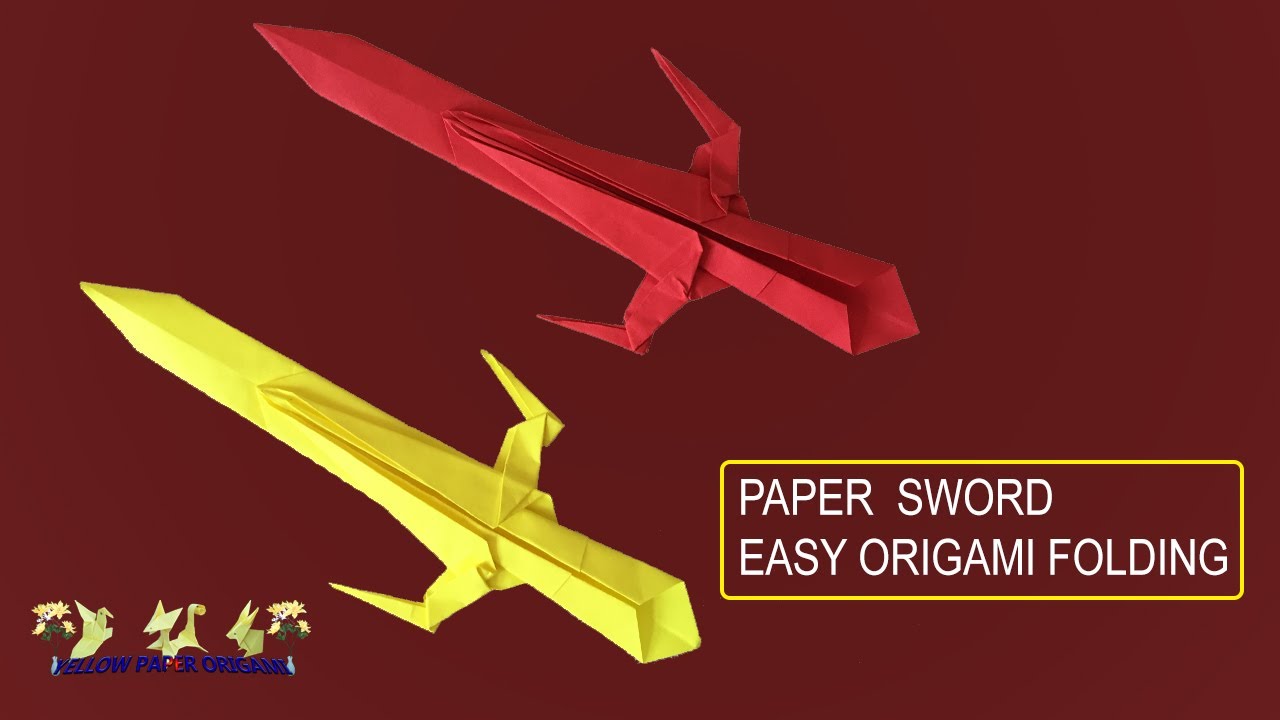 Cool Origami Sword | Easy Instructions Step by Step | Yellow Paper ...