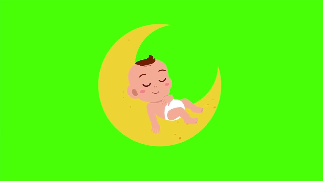 Sleeping Baby on the Moon Animation video | Free Chrome Key Green ...