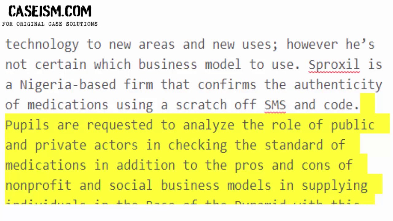 Sproxil: Saving Lives Through Technology and Social Enterprise Case ...