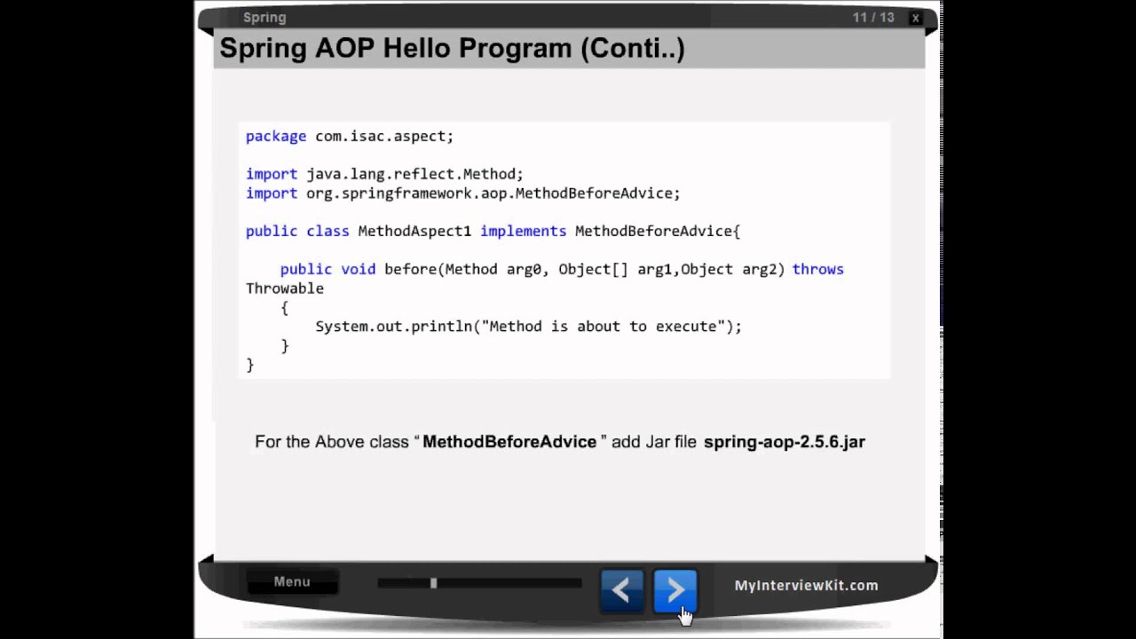 Spring Chapter 13 - AOP(Hello World Example) - YouTube