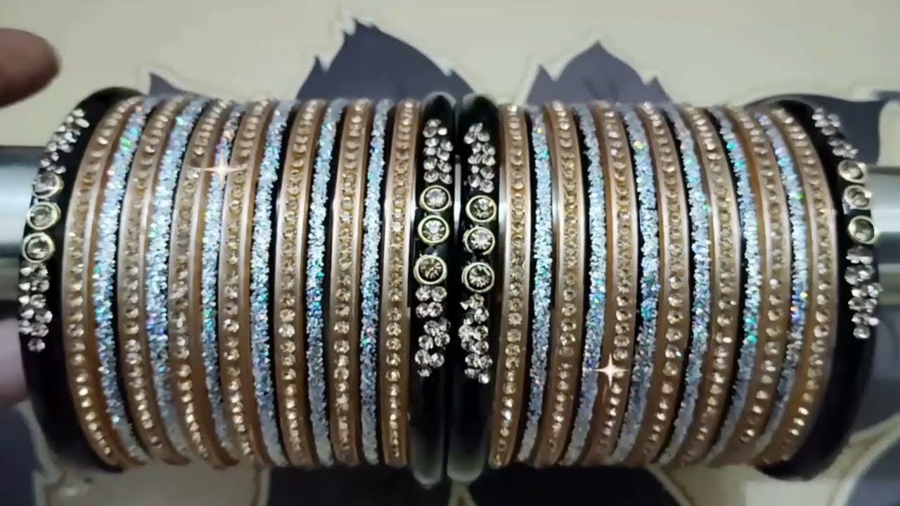 Black and Silver Colour Bangles Set - YouTube