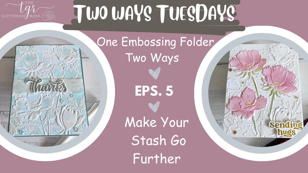 Memory Box Anemone Embossing Folders Two Ways Tuesdays #5. Card Making ...