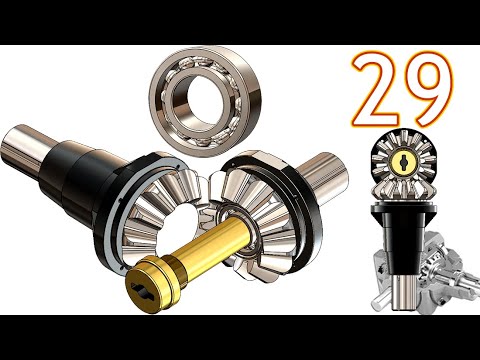 29-Project 39| Bevel Gearbox | SolidWorks Tutorial: insert bearing with ...
