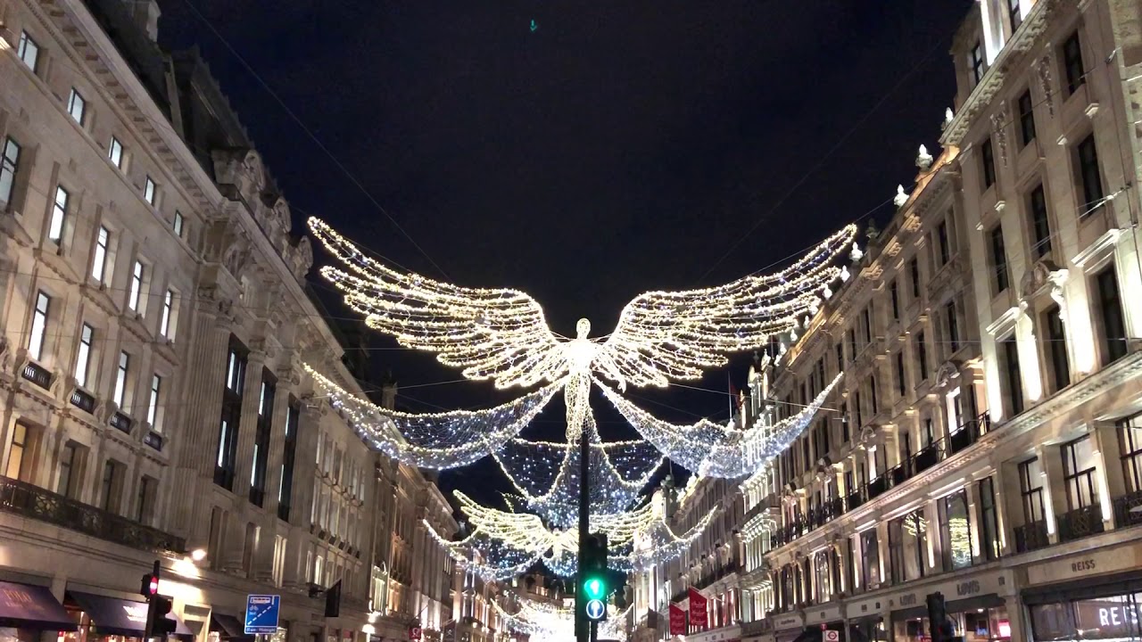 The Angels of Regent Street, London, at Christmas time - YouTube