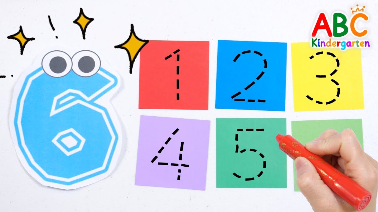 Learn 6 by writing numbers on colored paper | Have fun expressing ...