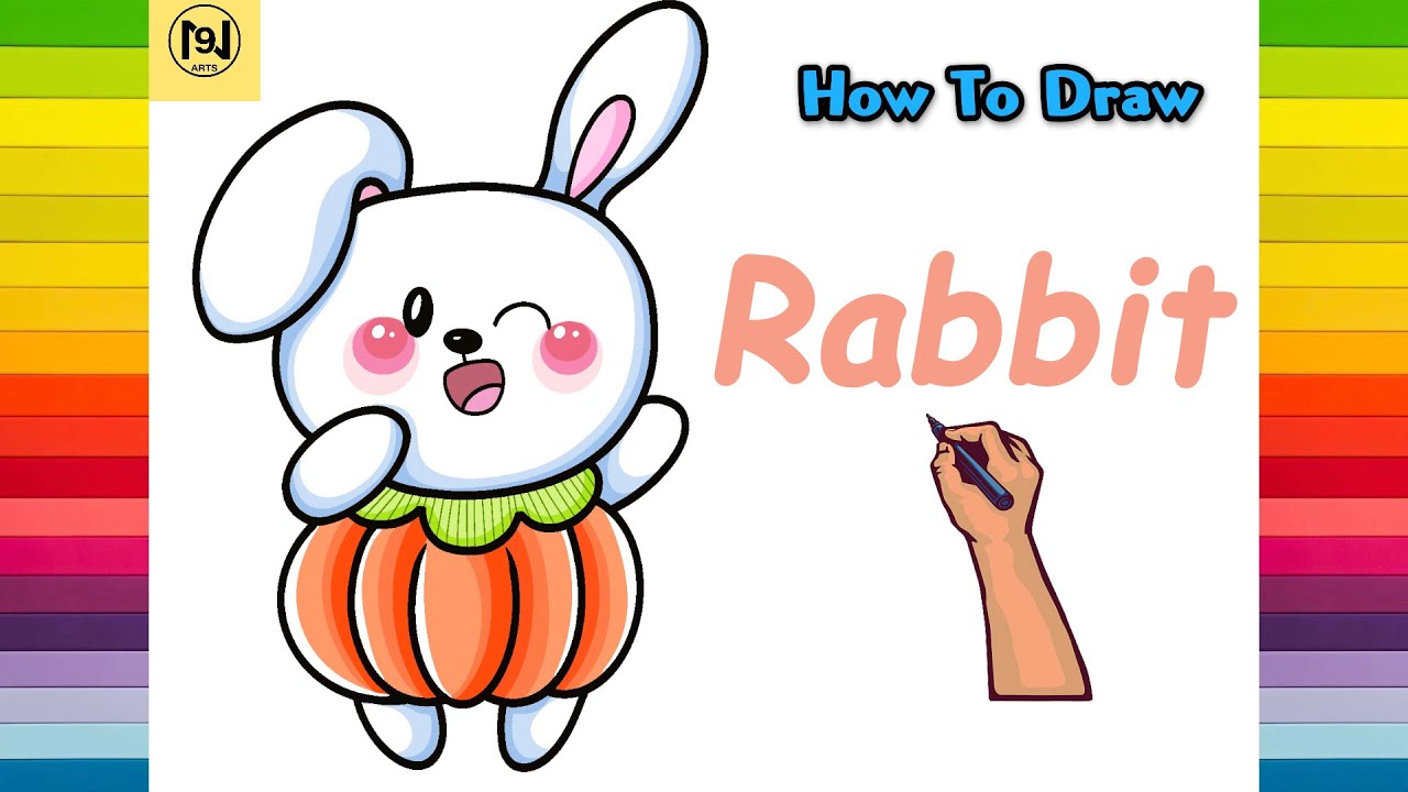 How to draw a Pumpkin Rabbit easy step by step | No.9 ARTS - YouTube