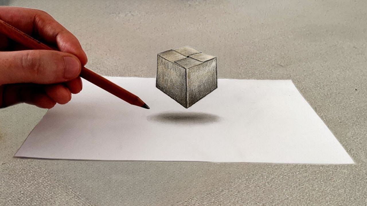 how to draw 3d drawing on paper for beginners - YouTube