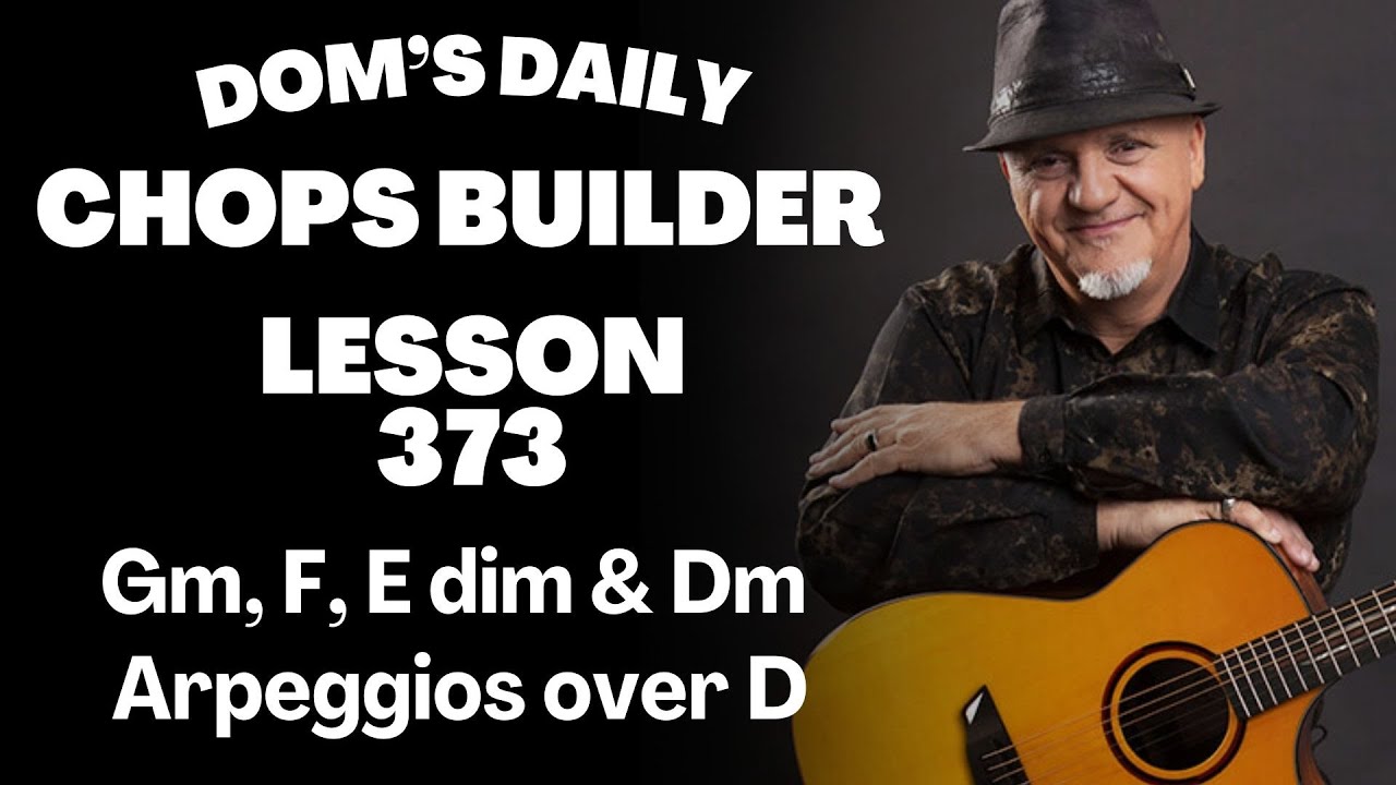 Lesson 373 - Gm, F, E diminished & Dm Arpeggios over D - YouTube