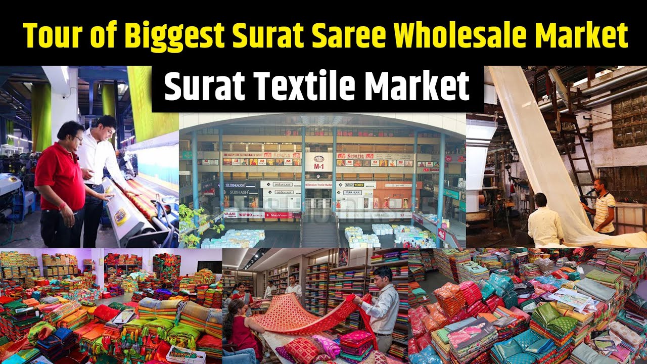 అగ్ర తయారీదారులు | Tour of Biggest Surat Saree Wholesale Market | Surat ...