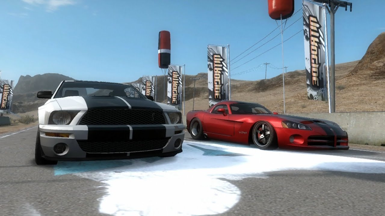 NFS ProStreet (PS3):Split Screen Drags Pt.4 w/ GT500, Viper, '05 GTO ...