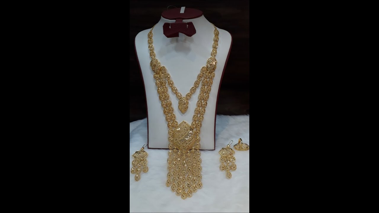 Kuwait design 24 CRT gold plated jewellry - YouTube