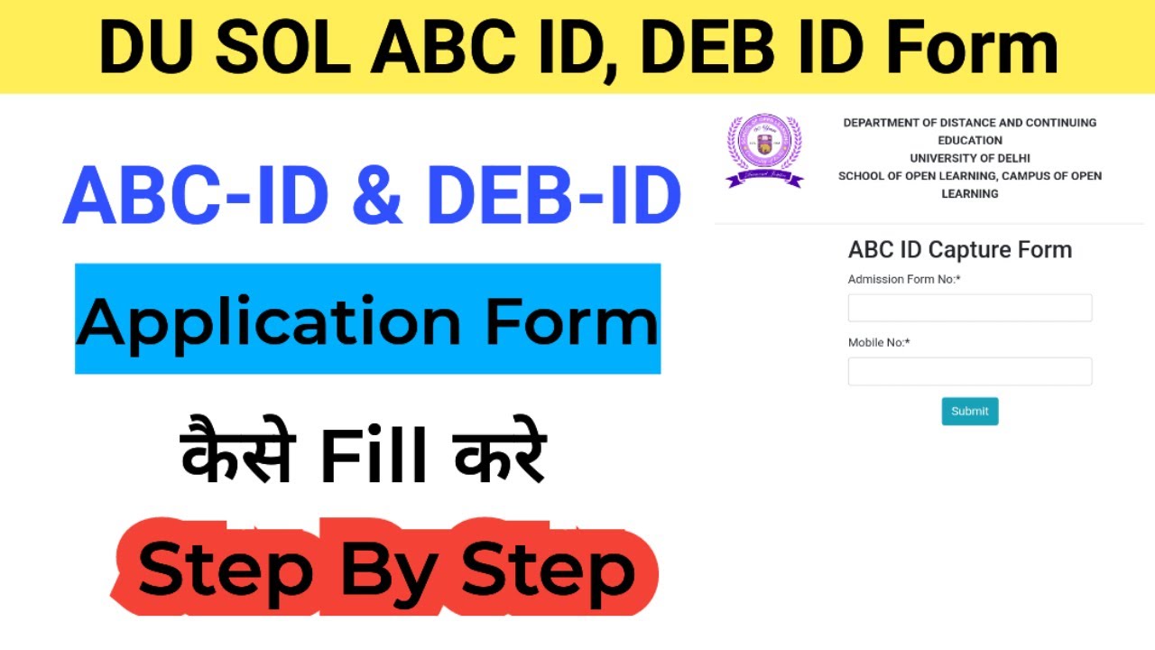 SOL ABC ID & DEB ID Application Form 2024 | Sol ABC ID & DEB ID ...