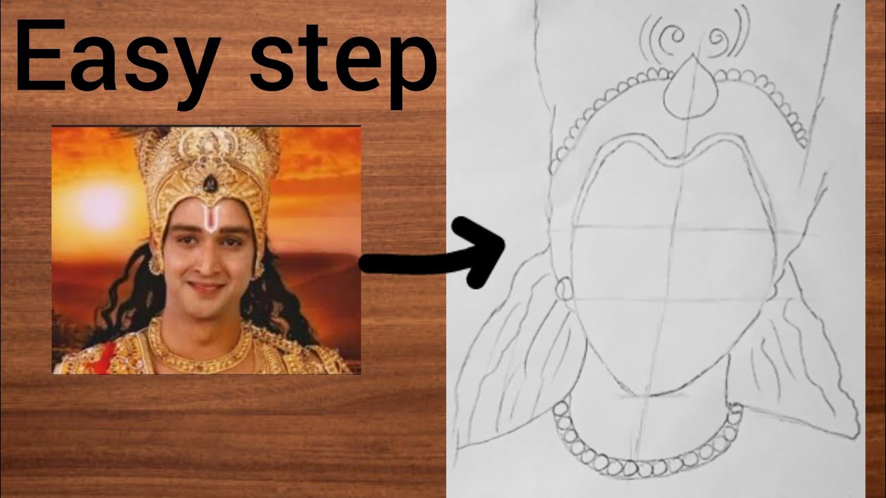 Mahabharat serial lord Krishna sketch drawing || sourabh raj jain ...