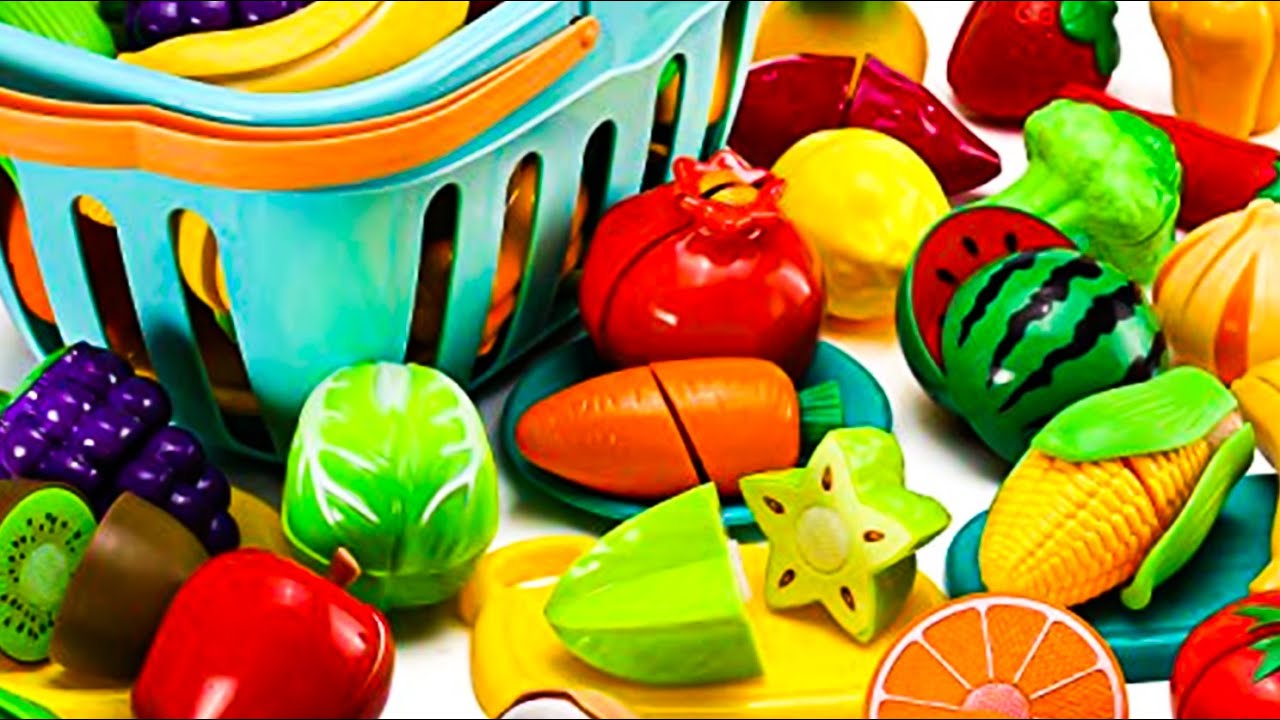 Fun Learning Names of Fruit and Vegetables Wooden Toys Cutting Fruit ...