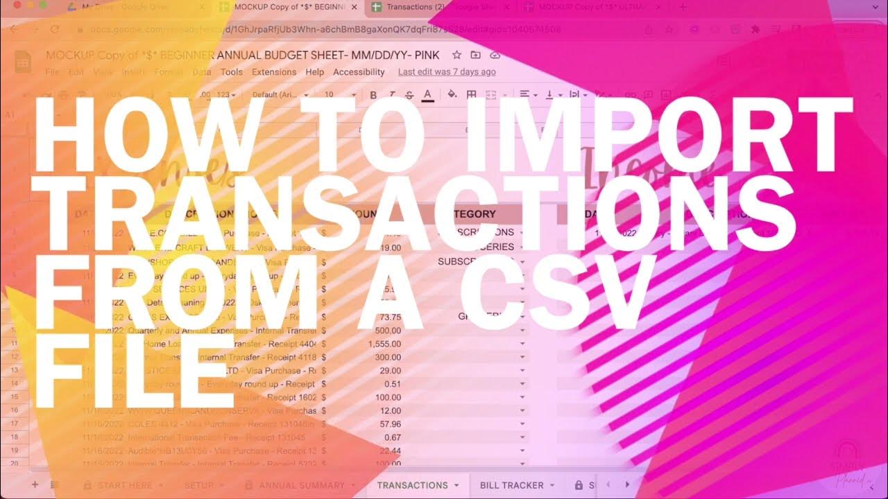 How to Add Your Transactions Using a CSV File - YouTube