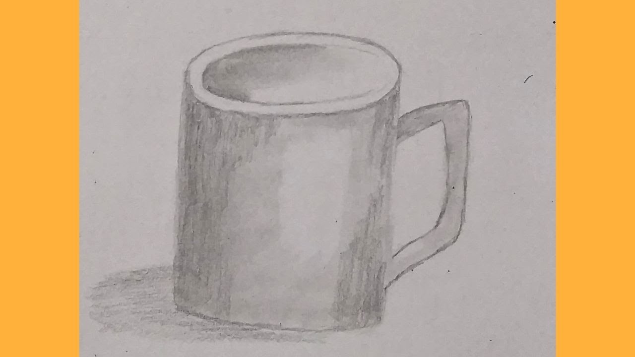How to draw mug sketch tutorial/object drawing shading process with ...