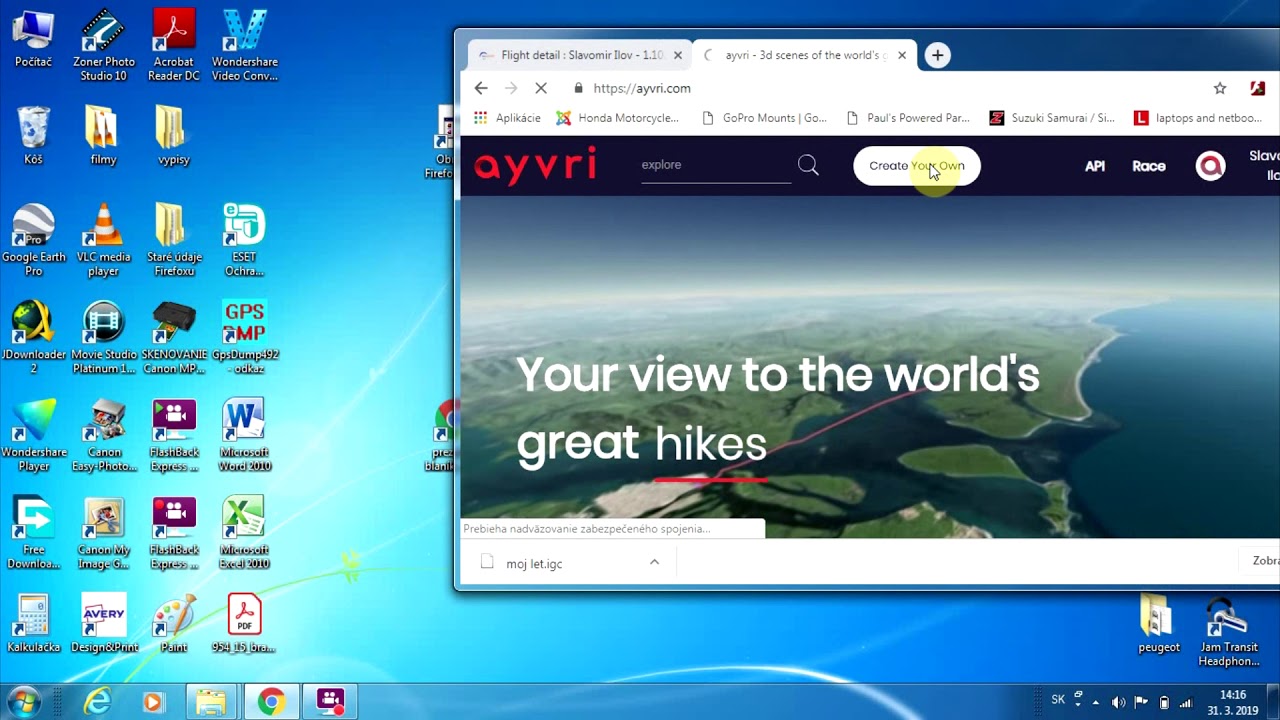 3D visualization of GPS Paragliding logs - YouTube