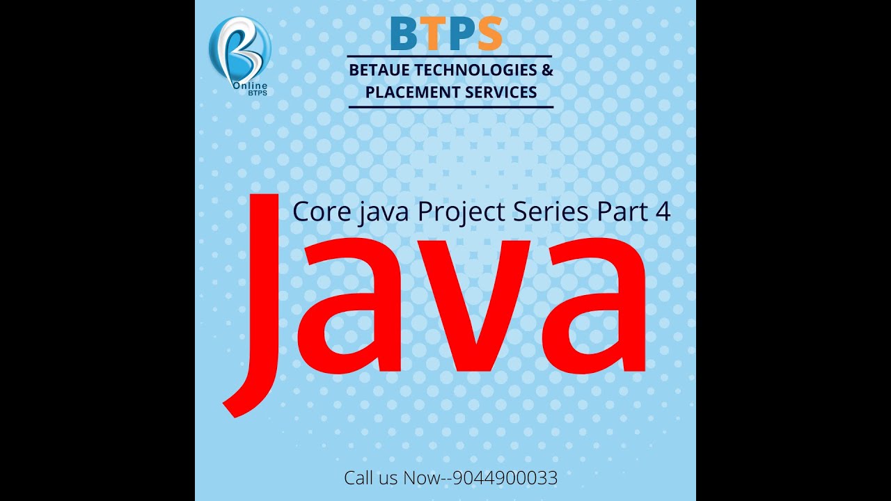 Core Java project part 4 By BTPS| Hotel Management System - YouTube