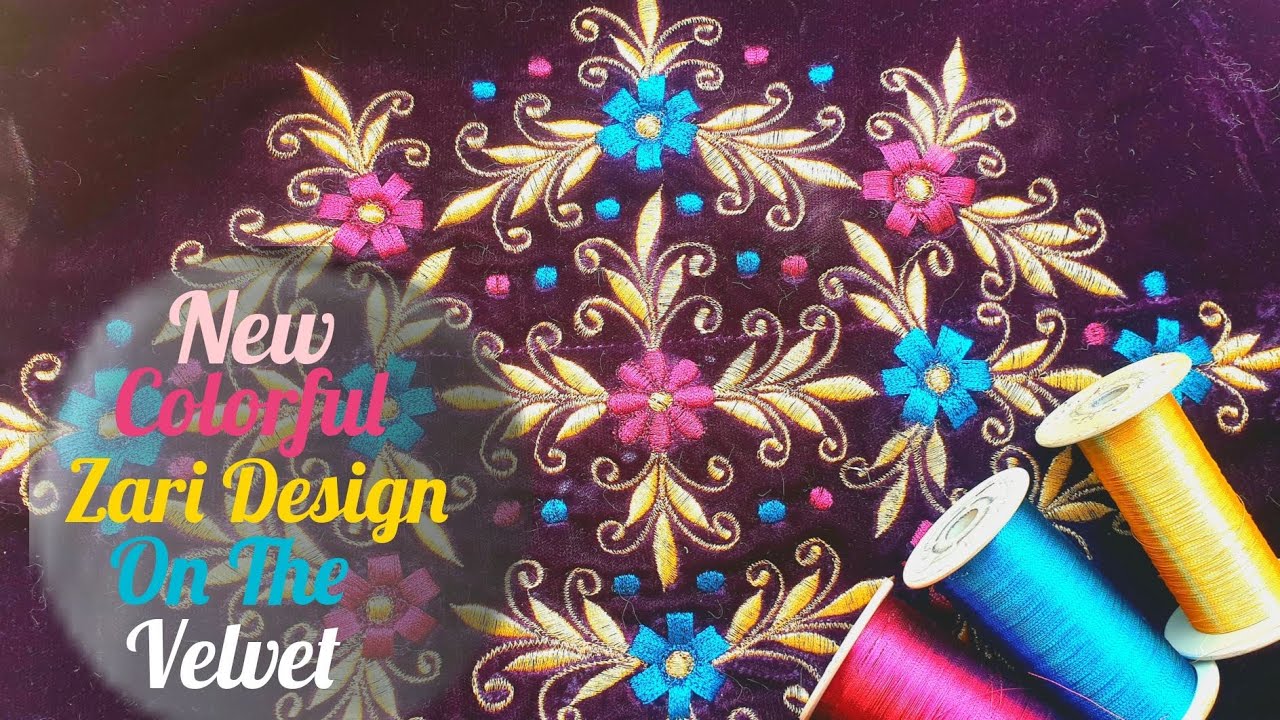 New Velvet Glow Design By Colorful Zari Threads!!. - YouTube