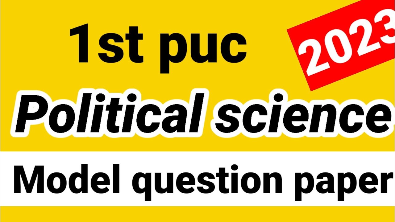 1st puc political science model question paper english medium 2023 ...