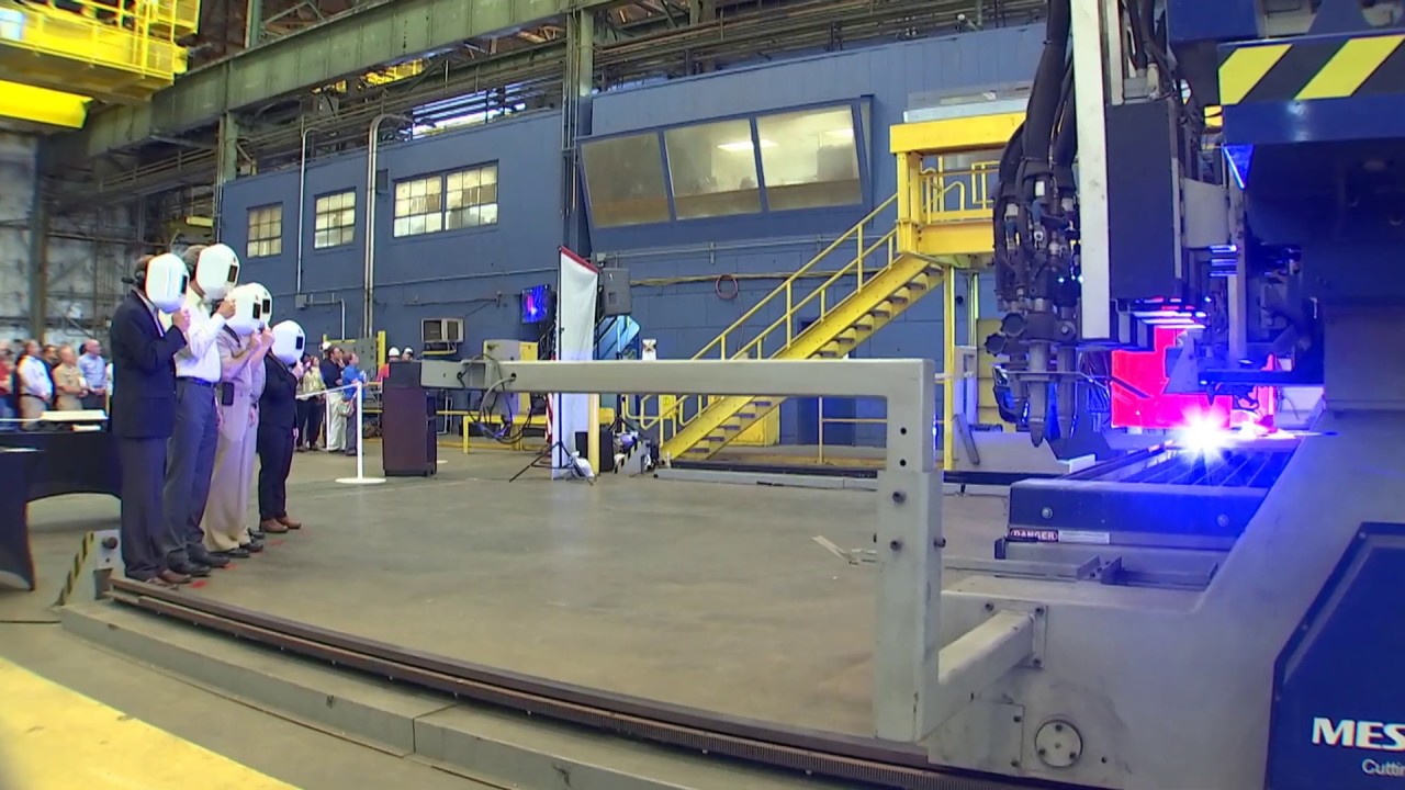 Columbia-Class Submarine Program First-Cut-of-Steel Ceremony - YouTube