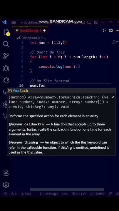 😯😯 Do S And Don T In Javascript Not Using Foreach Shorts Javascript Programming Coding