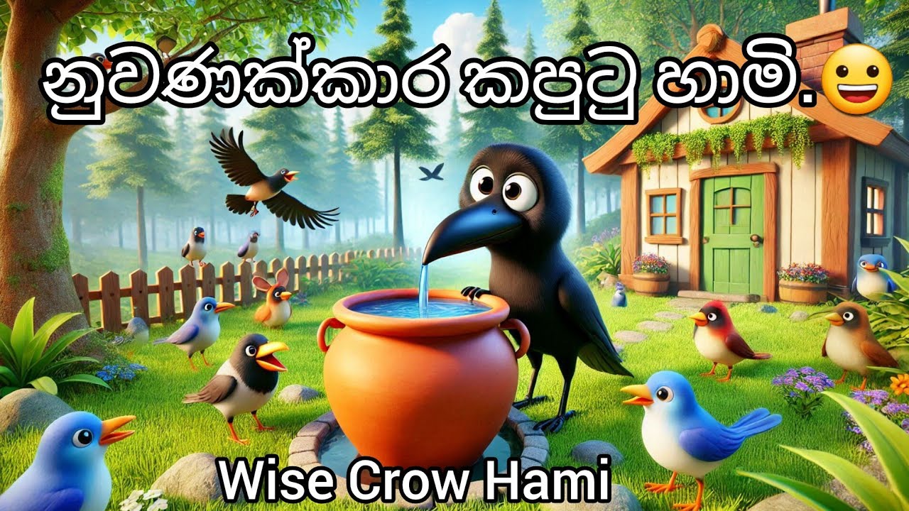 නුවණක්කාර කපුටු හාමි.Wise Crow Hami.😀 සිංහල Cartoon.#cartoon # ...