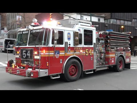 Fire engine responding with siren and lights: FDNY Engine 54 - YouTube
