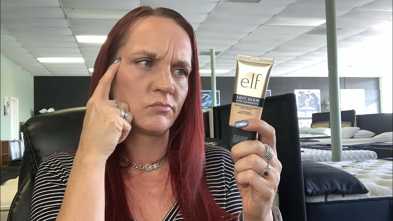 E.L.F Soft glam foundation with a full face of drugstore finds! - YouTube
