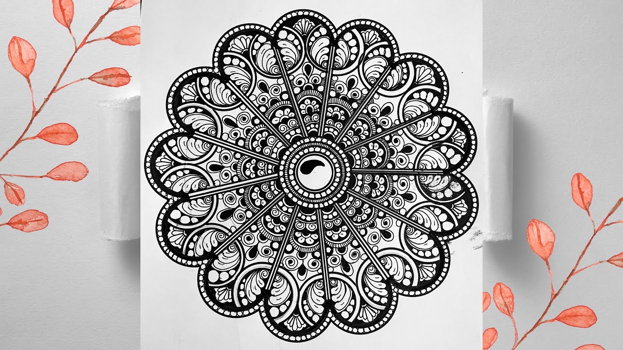 How to draw mandala art tutorial/step-by-step mandala art tutorial for ...