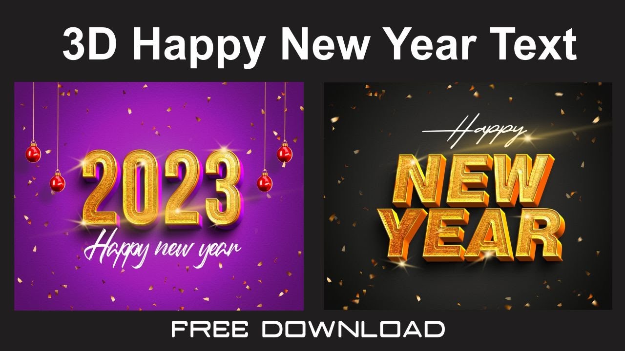 How to 3D Happy New Year Text Tutorial 2023 | Flex Banner | PSD File ...