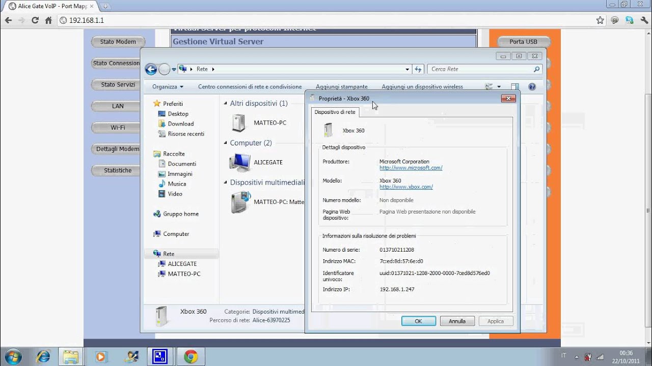 Come aprire il nat (XBOX 360) con un modem Alice Gate VoIP!! - YouTube