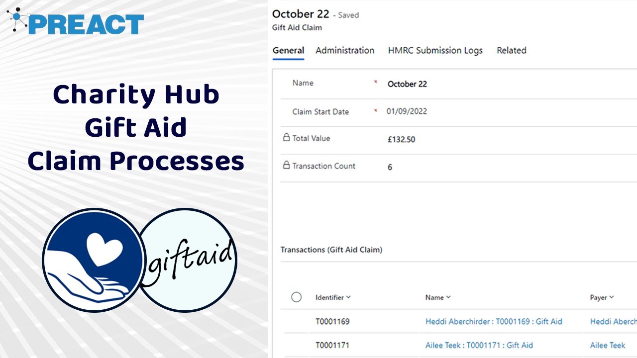 Gift Aid Claim Processing for Dynamics 365 with Charity Hub - YouTube