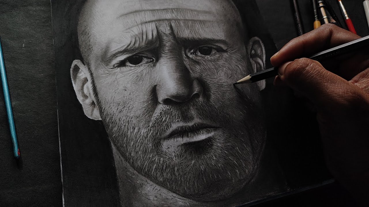 Jason Statham || charcoal pencil drawing || gagan's art and creation👍 ...