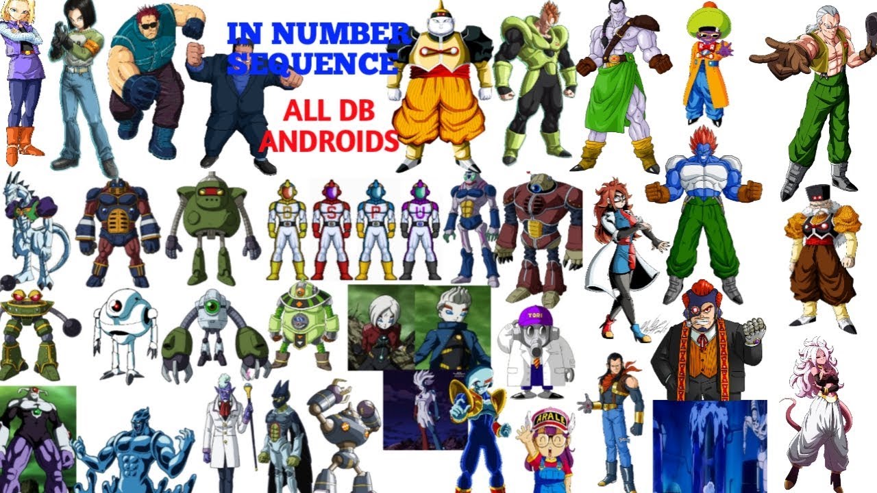 All Dragon ball Androids according to number sequence - YouTube