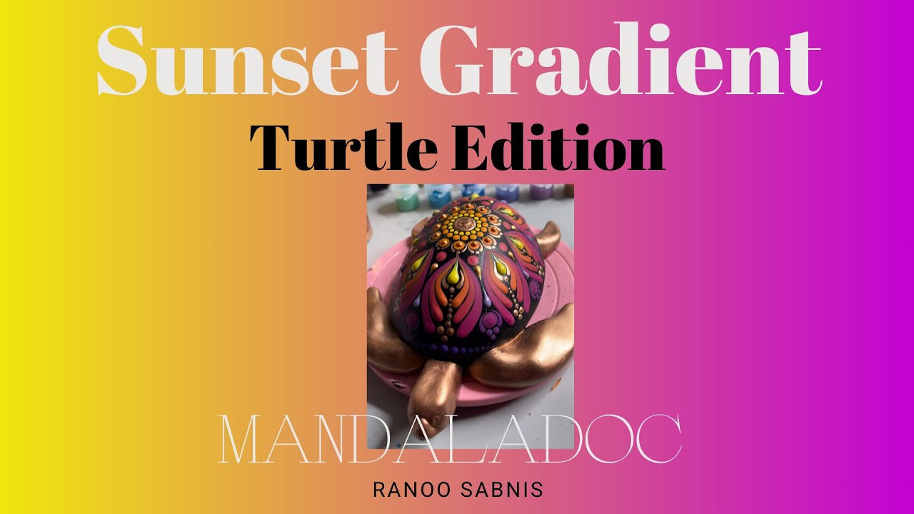 Mandala Painted Turtle in a Sunset Gradient - YouTube