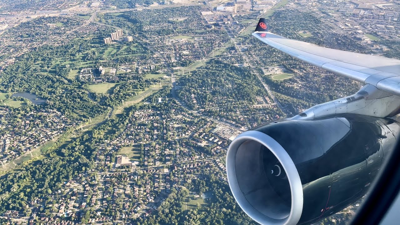 Air Canada Airbus A330-300 Roaring Engine-View Takeoff from Sunny ...
