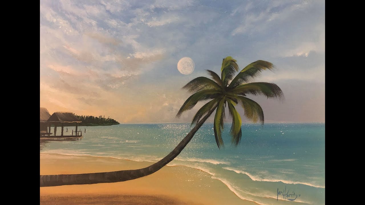 #317 How to paint a beach scene - YouTube