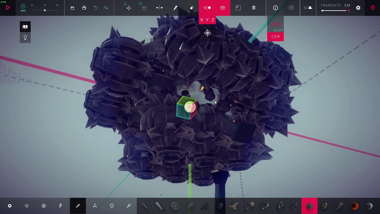 Besiege - peacefully placing 3000+ bombs on mute and then crashing my ...