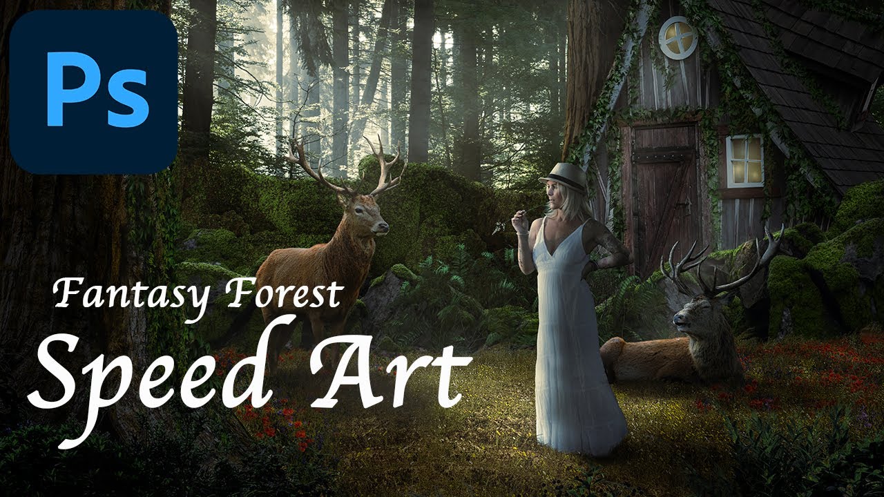 photoshop Speed Art Manipulation Fantasy Forest - YouTube