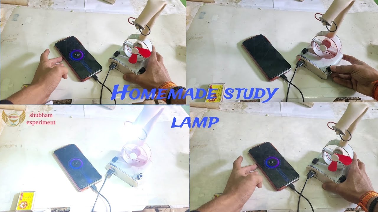 how to make study lamp /how to make study lamp with fan #youtubevideo # ...