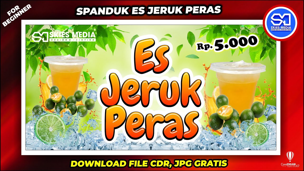 SPANDUK ES JERUK PERAS | CorelDRAW - YouTube